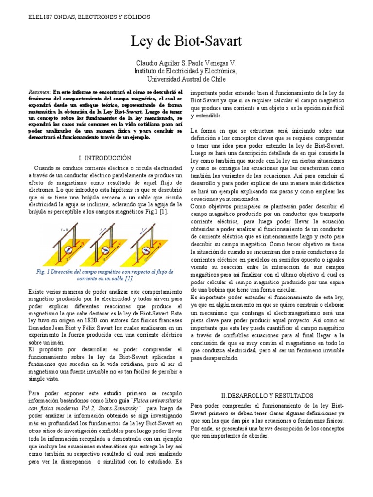 Ley de Biot-Savart y su Aplicación | PDF | Campo magnético | Electricidad
