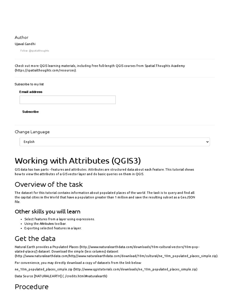 Working With Attributes (QGIS3) - QGIS Tutorials and Tips | PDF ...