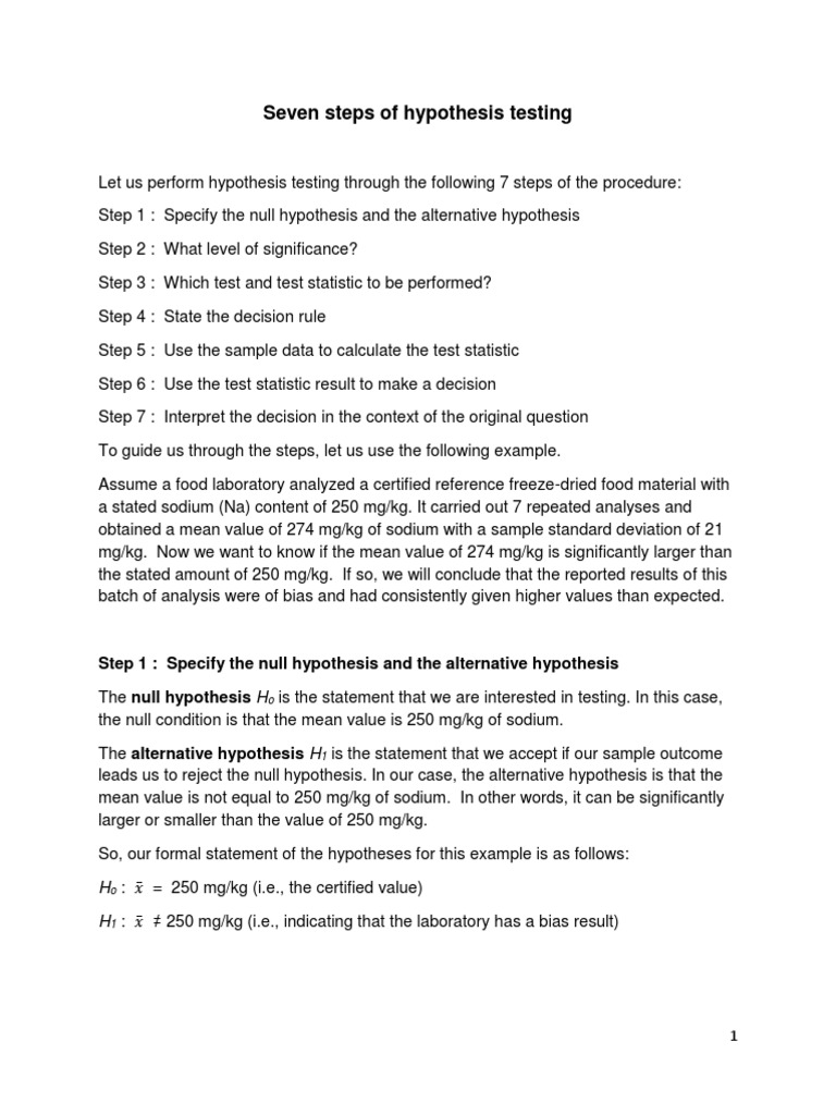 7 Steps of Hypothesis Testing | PDF | Statistical Hypothesis Testing ... 7 Steps of Hypothesis Testing | PDF | Statistical Hypothesis Testing ...