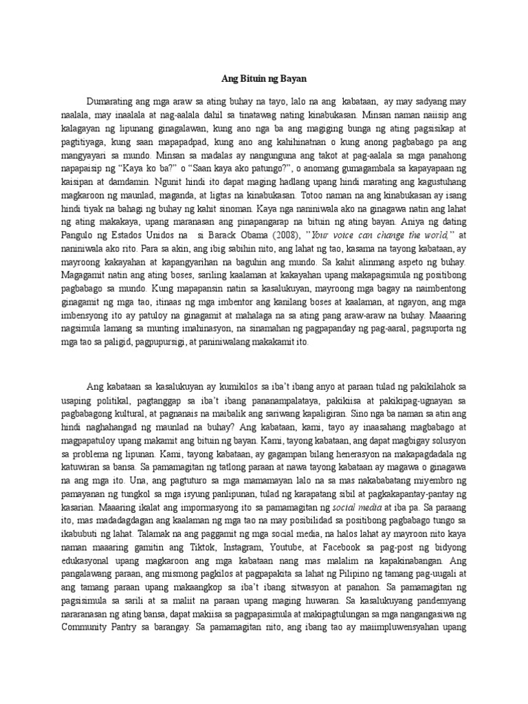 (21015) BARRON, Trina M. - Essay Writing (Filipino) | PDF