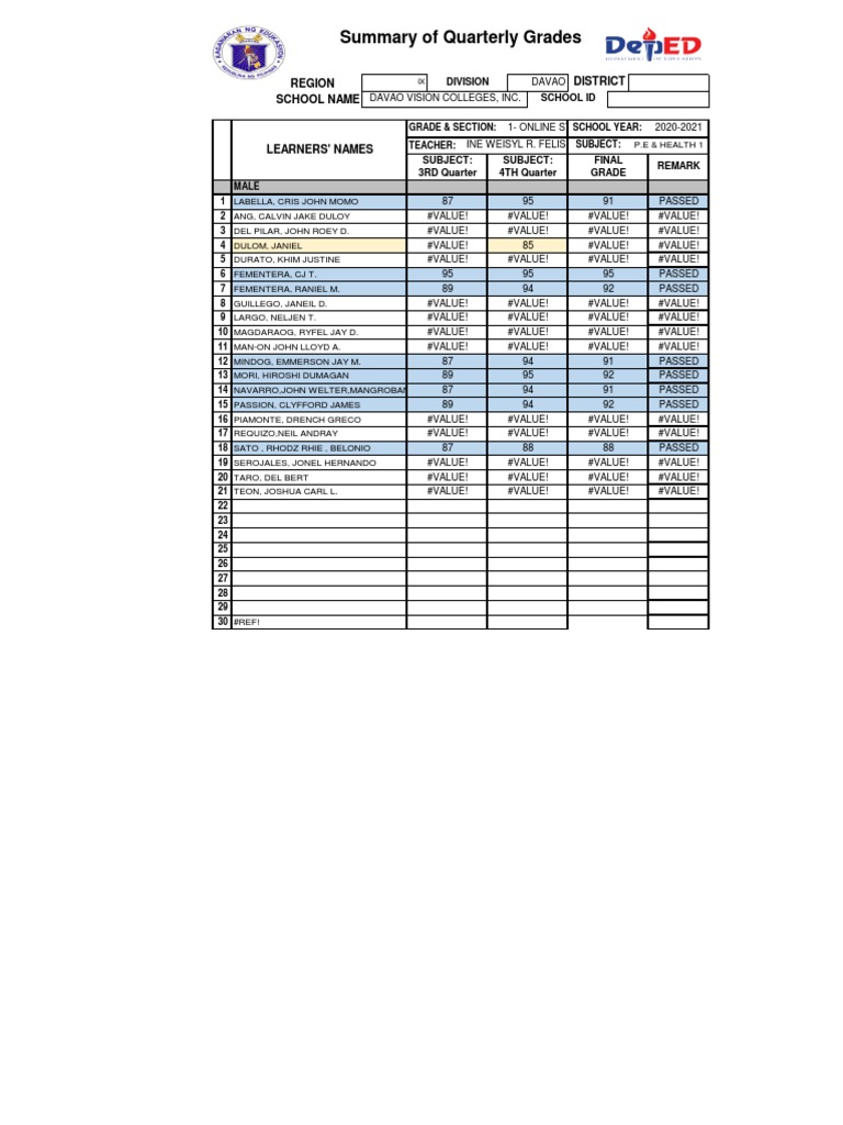 3rd and 4th Quarter Physical Education Grade 11 Modular PDF Group Stem ...