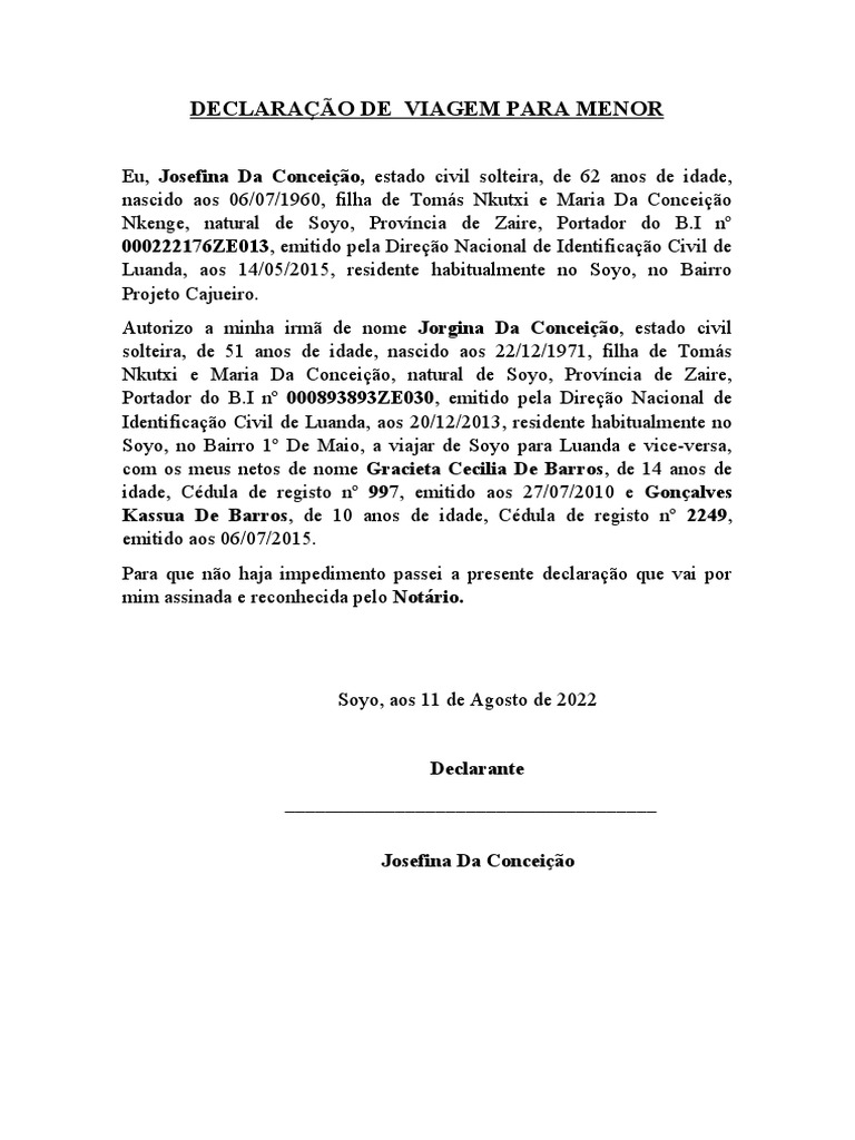 Autorização de Viagem para Menores | PDF | Direito