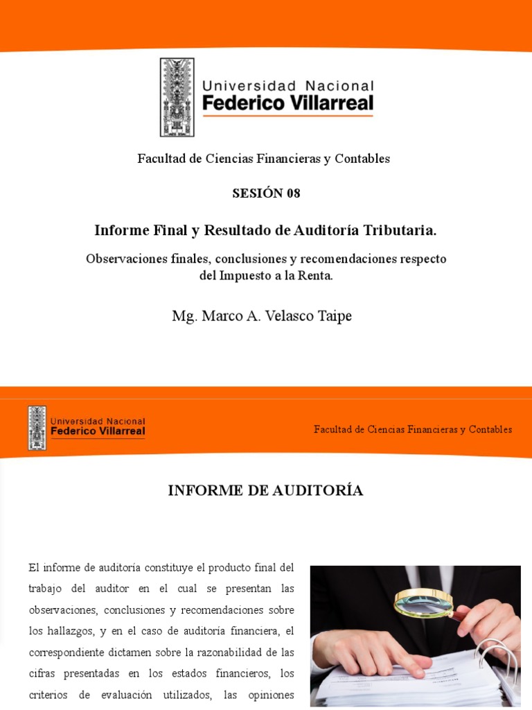 SESION 8 Informe Final y Resultado de Auditoría Tributaria. | PDF