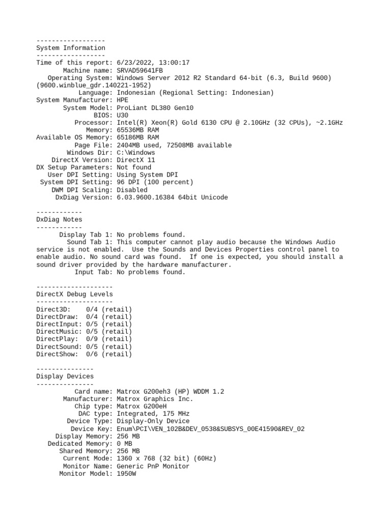DX Diag | PDF | Device Driver | Intel