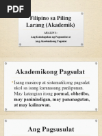 Akademikong Sulatin - Layunin, Gamit, Katangian, at Anyo | PDF