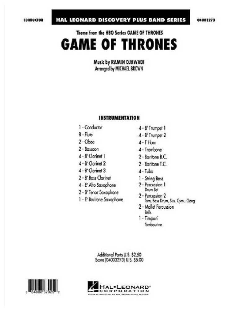 Game of Thrones Concert Band | PDF
