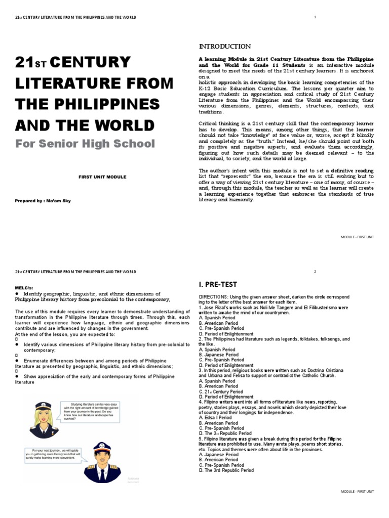 21st Century Literature From The Philippines and T | PDF | Philippines ...
