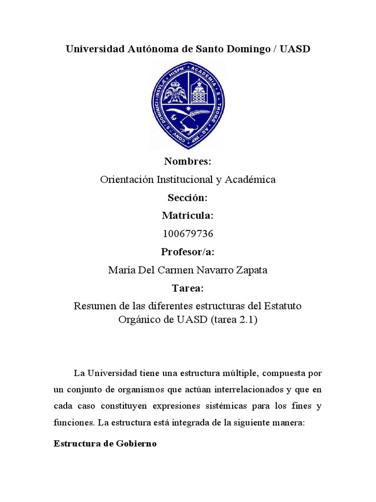 Estructuras de La UASD | PDF