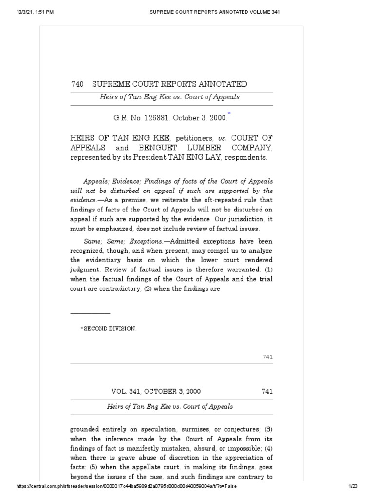 2 - Heirs of Tan Eng Kee vs. CA, 341 SCRA 740 | PDF | Appellate Court ...