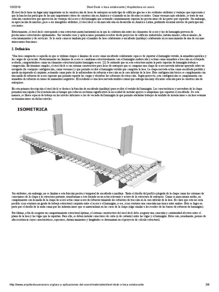 Steel Deck o Losa Colaborante | PDF | Hormigón | Diseño
