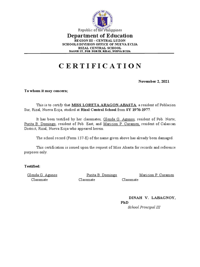 Certification Without Record | PDF