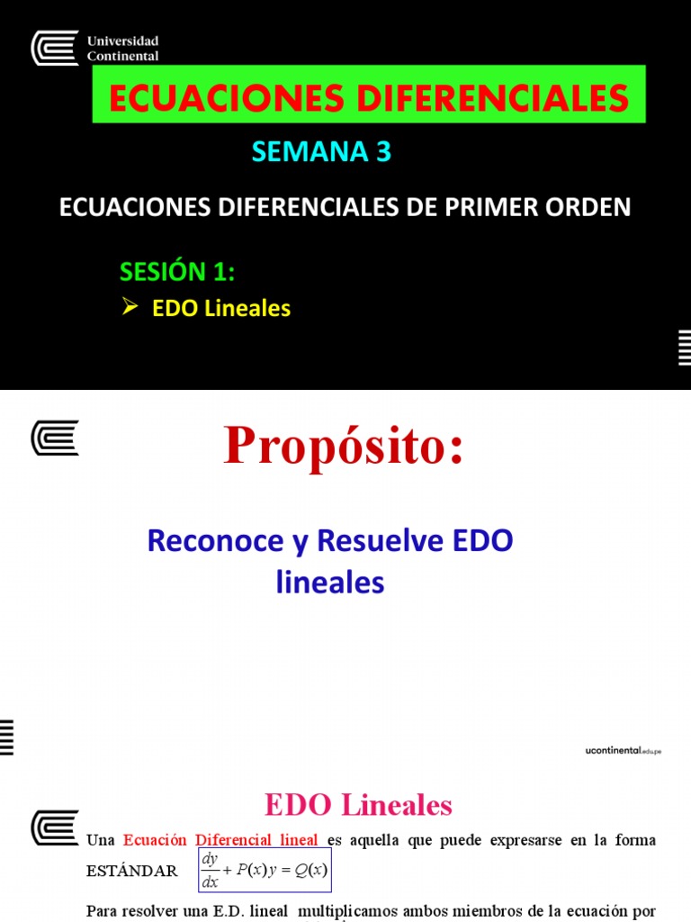 Semana 03 - s1 Edo Lineales | Descargar gratis PDF | Ecuaciones ... Semana 03 - s1 Edo Lineales | Descargar gratis PDF | Ecuaciones ...