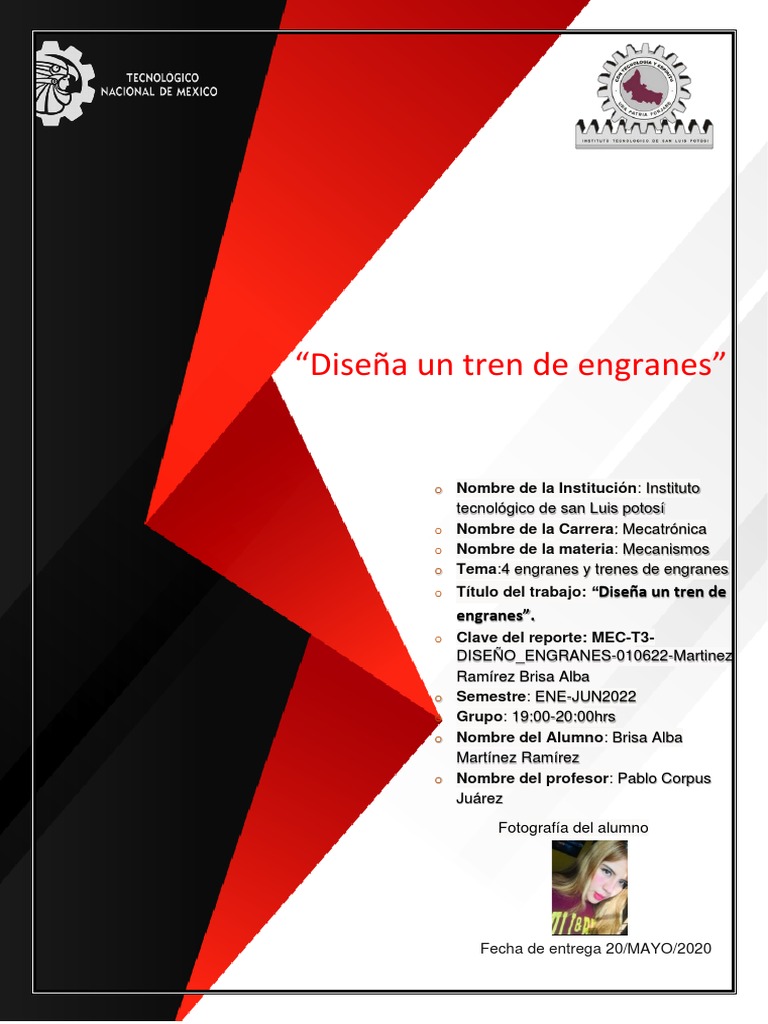 Diseño de Trenes de Engranes en Mecatrónica | PDF