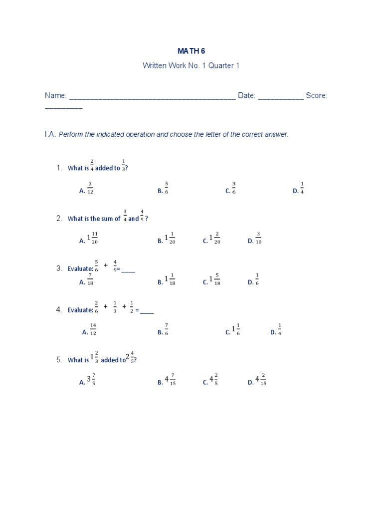 Grade 6 Summative Test in Math Modules 1-3 | PDF