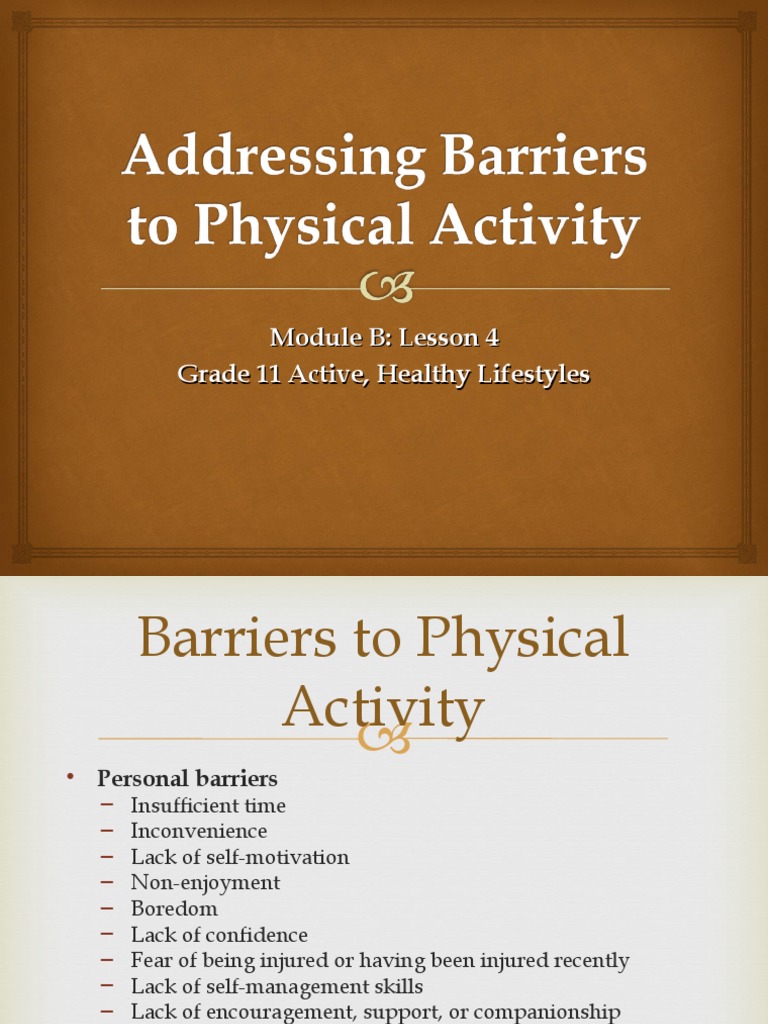 Barriers of Physical Activity | PDF | Aerobic Exercise | Recreation