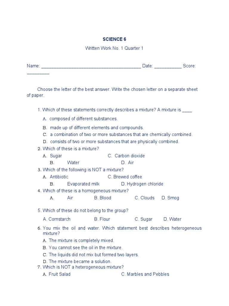 Grade 6 Summative Test in Science Modules 1-3 | Download Free PDF ...