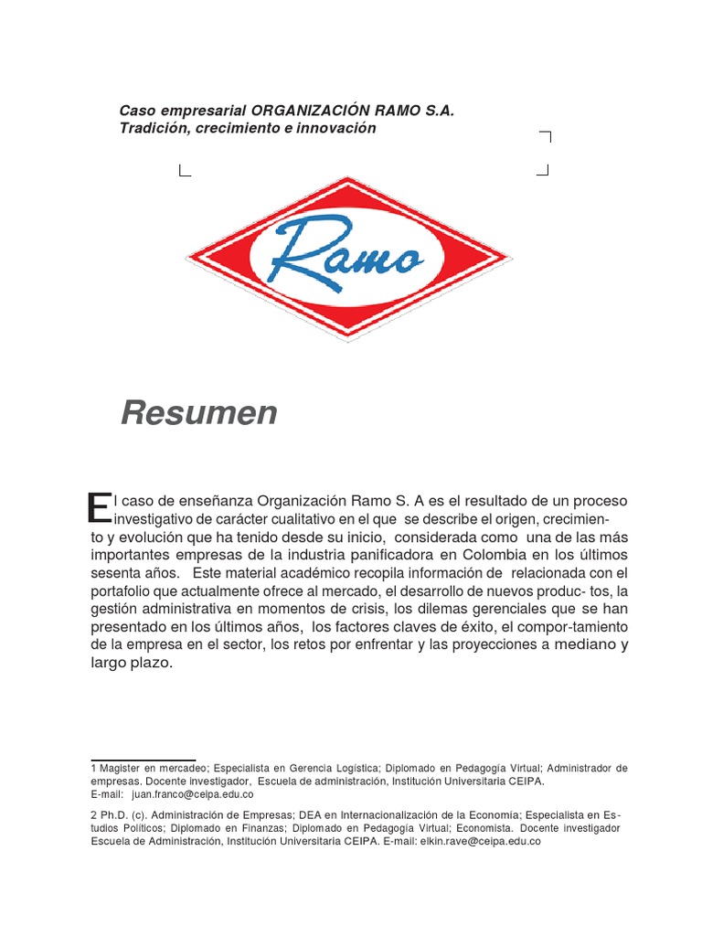 Organización Ramo S.A: Éxito en Panificación | PDF | Marketing | Marca