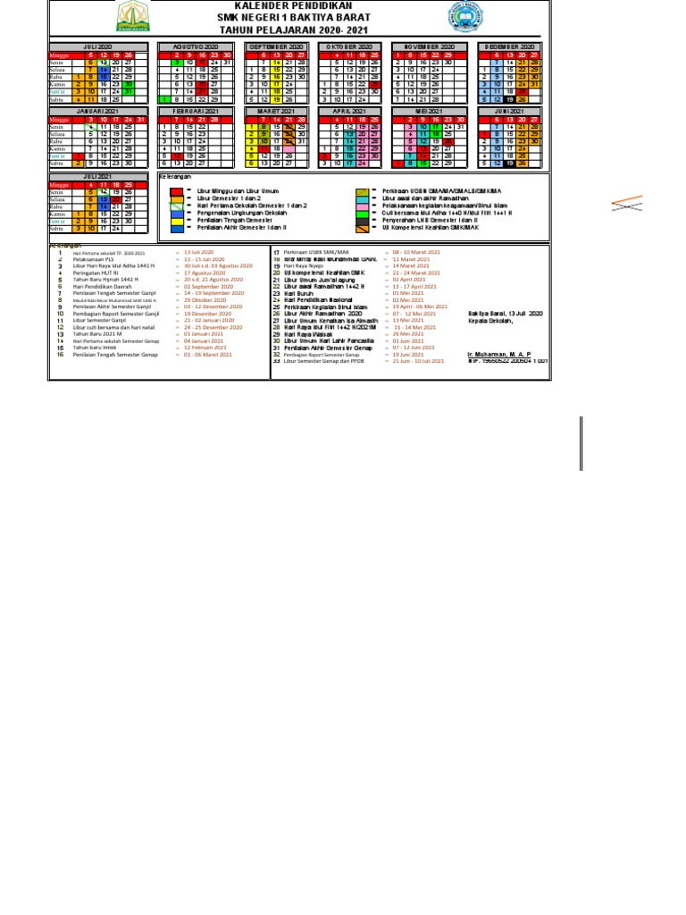 Kalender Pendidikan SMK - 2020 - 2021 | PDF