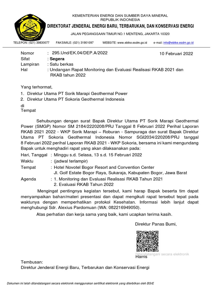 Undangan RKAB Sorik Sokoria - Orka Group | PDF Undangan RKAB Sorik Sokoria - Orka Group | PDF