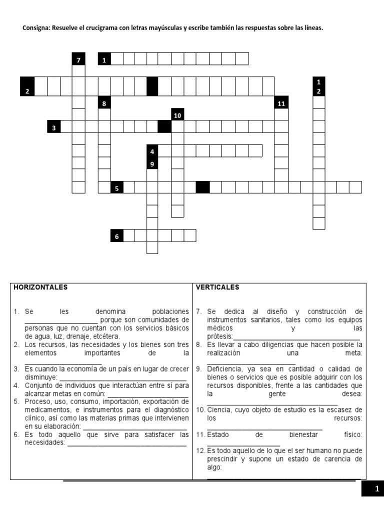 Crucigrama Economia de La Salud | PDF | Bienes | Economias