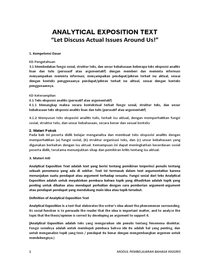 Analytical Exposition Material | PDF