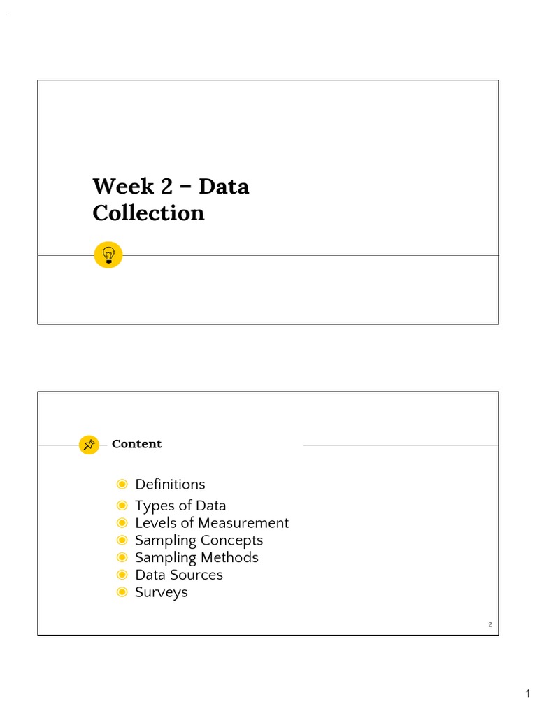Slides Week2 DataCollection | PDF | Level Of Measurement | Survey Methodology