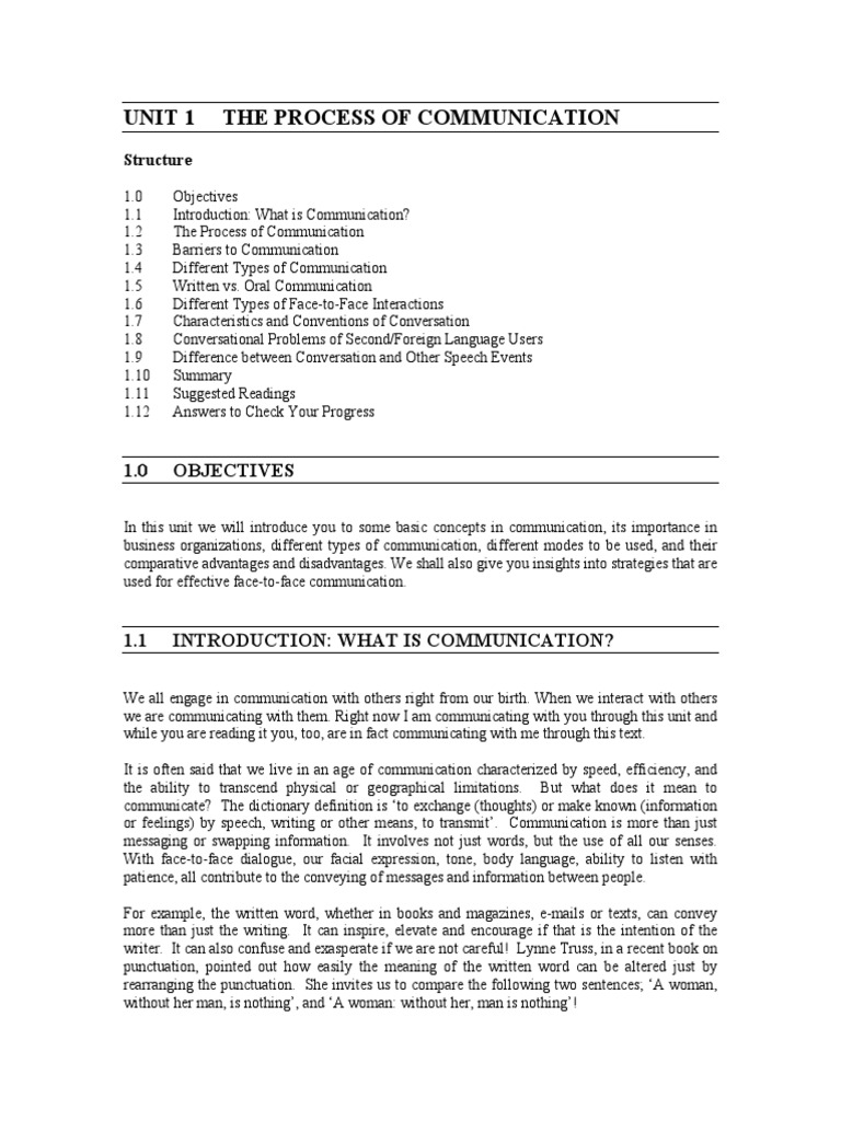 Block-1 Communication IGNOU | PDF | Communication | Linguistics