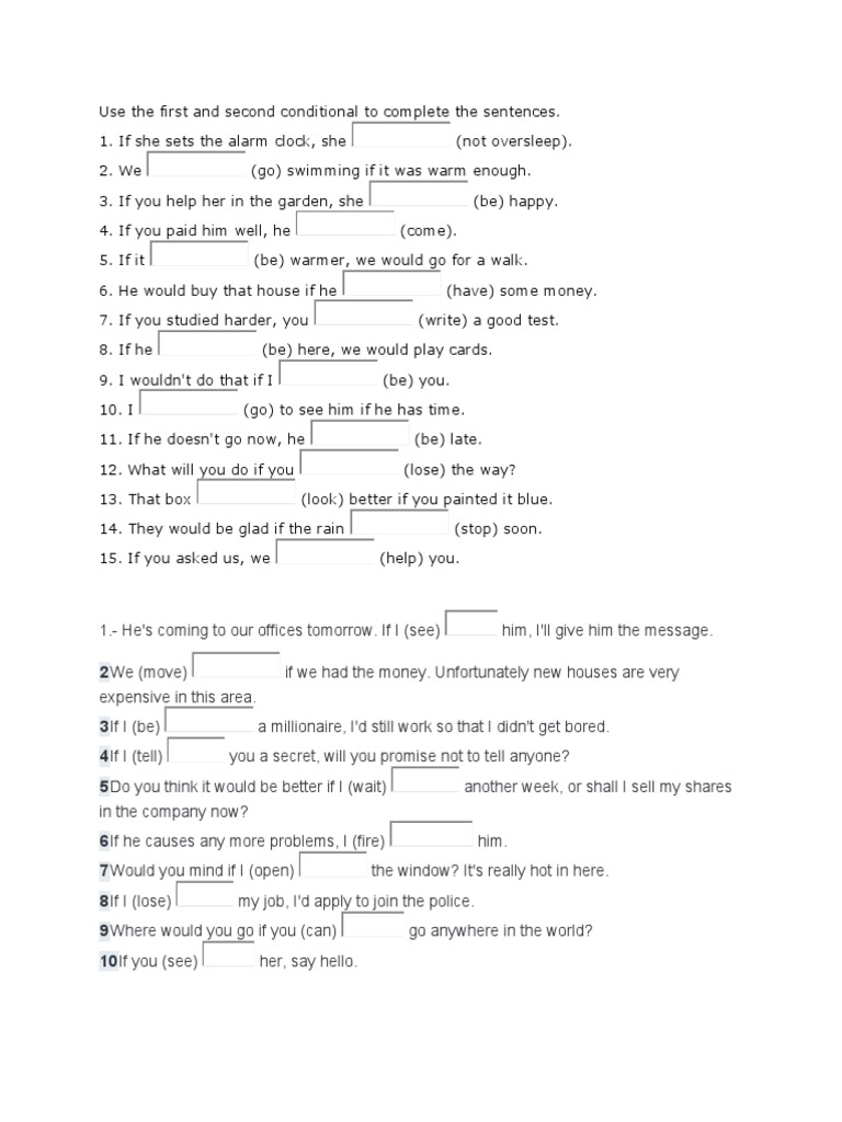 Conditional Sentences Practice Exercises | PDF | Language Arts & Discipline