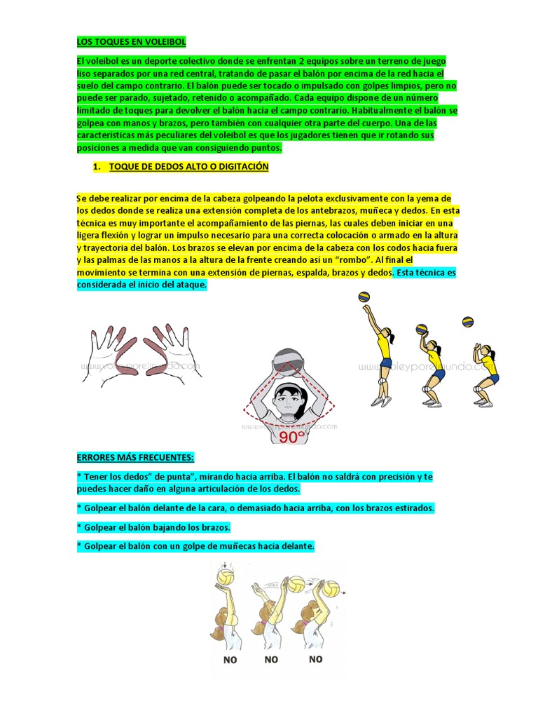 Los Toques en Voleibol | PDF | Vóleibol | Deportes
