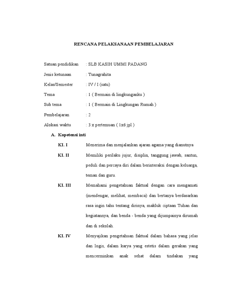 SLB KASIH UMMI, Kelas 4C, Semester 1, Tema 1, Subtema 1, Pembelajaran 2 | PDF | Seni & Disiplin ...