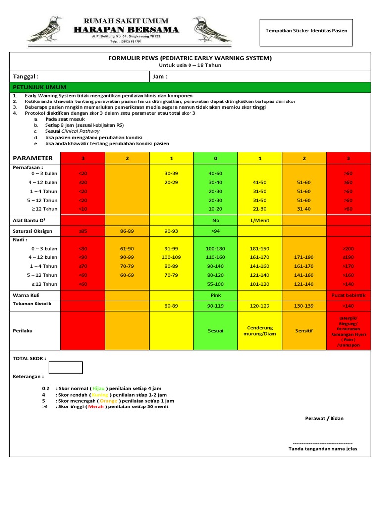 Skor PEWS untuk Anak dan Bayi | PDF
