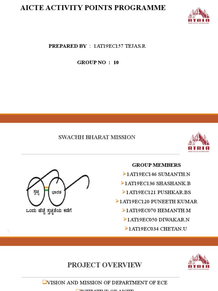 Document Report on Group Activities for the Swachh Bharat Mission ...