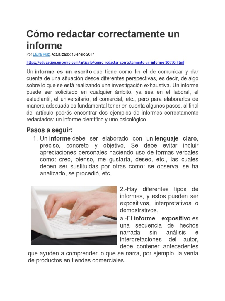 Como Redactar Un Informe | PDF | Comunicación | Información
