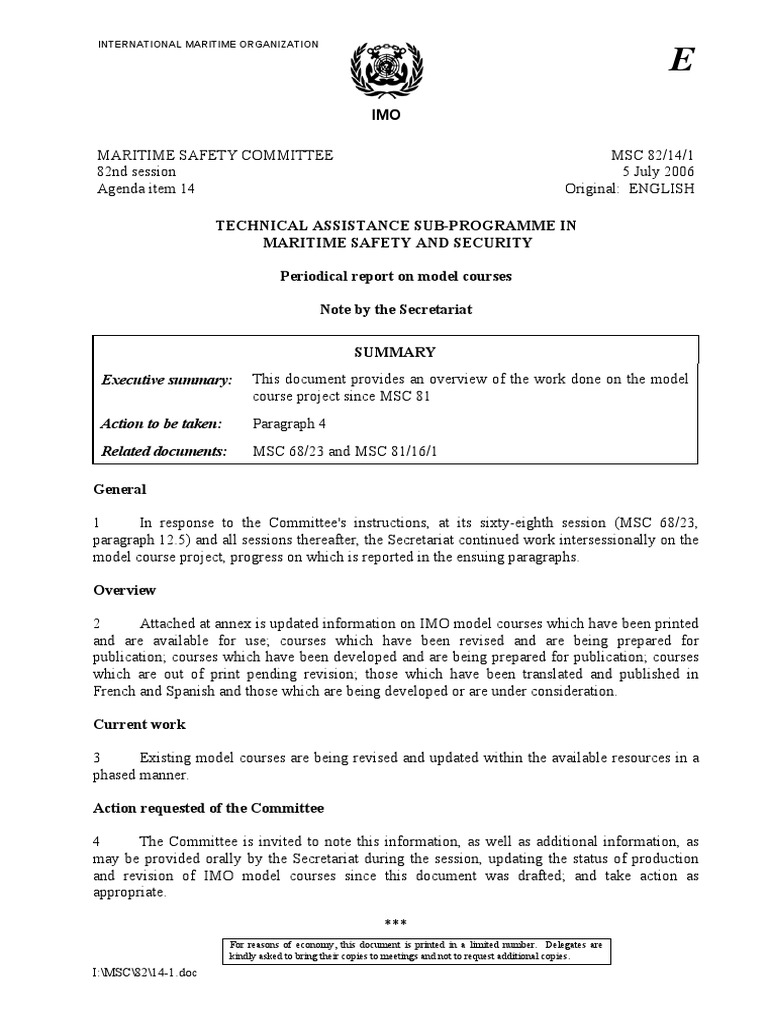 MSC82 14 1 | PDF | Ships | Oil Tanker