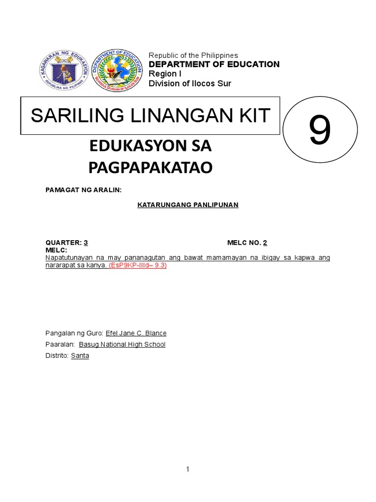 ESP Grade 9 Q3 WK 2 2.1 | PDF