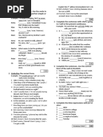 English File Beginner 4th Edition Unit 1 Test | PDF | English Language ...