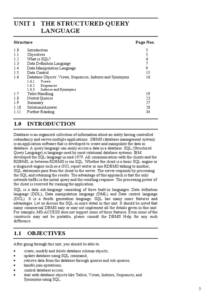 Block-2 Dbms Ignou | PDF | Databases | Sql