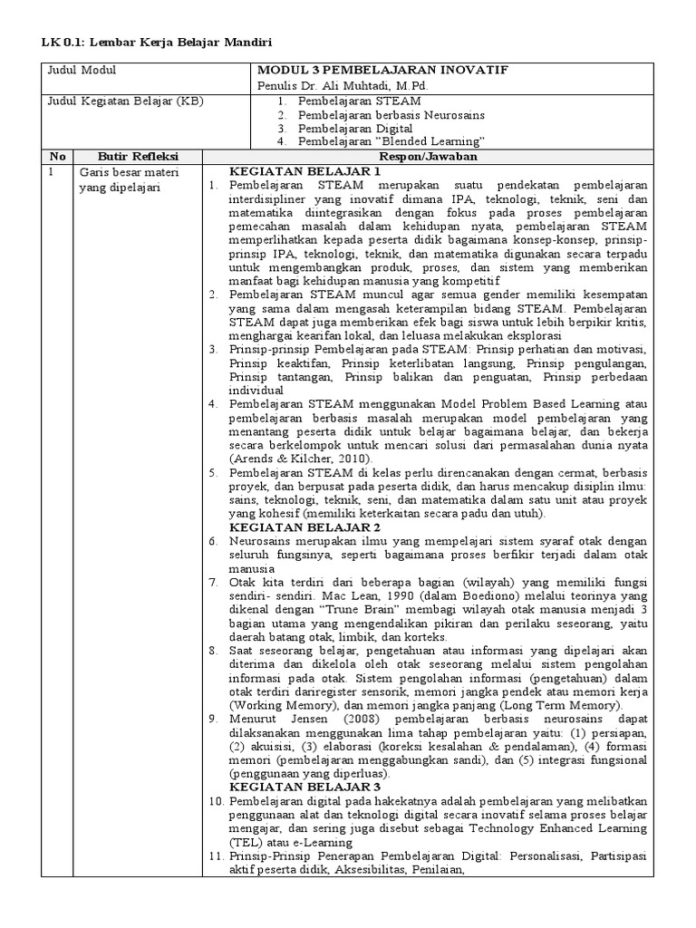 LK 0.1 Modul 3 Pedagogik | PDF