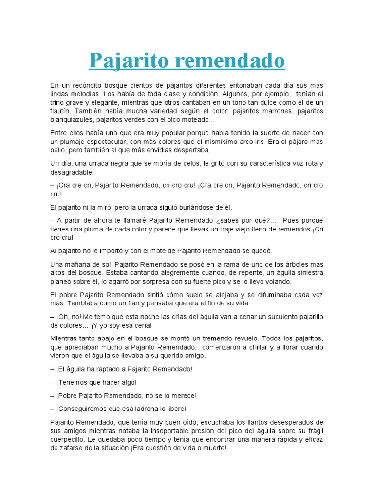 Cuento Popular | PDF | Aves