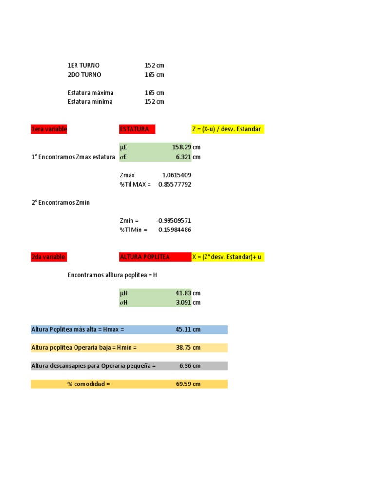Excel Ejercicios Antropometria Pdf