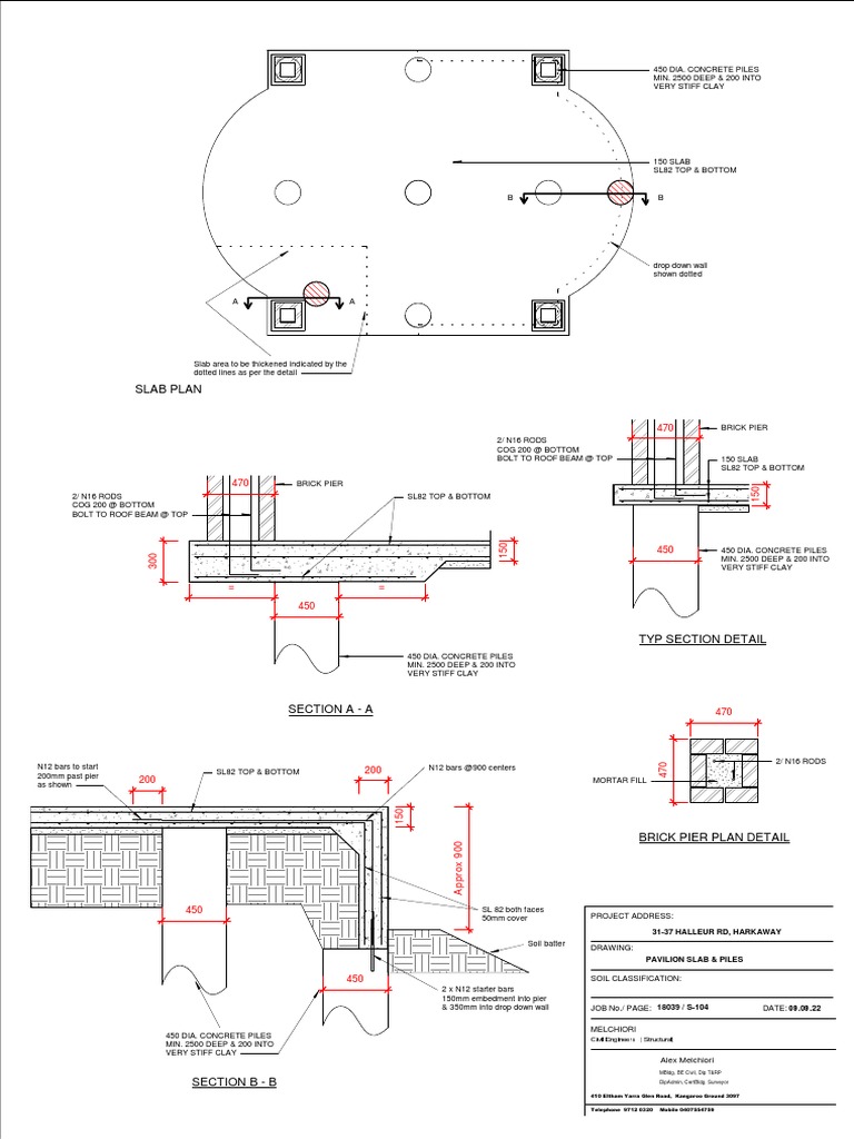 HALLEUR ROAD. Slab Engineering Plan Amdt 1 - 9.9.22 | PDF | Deep ...