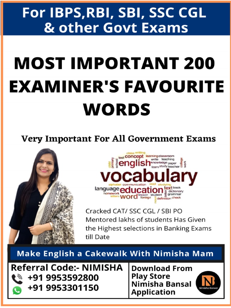 Examiner Favourite Words Magazine by Nimisha Bansal Docx 1 | PDF