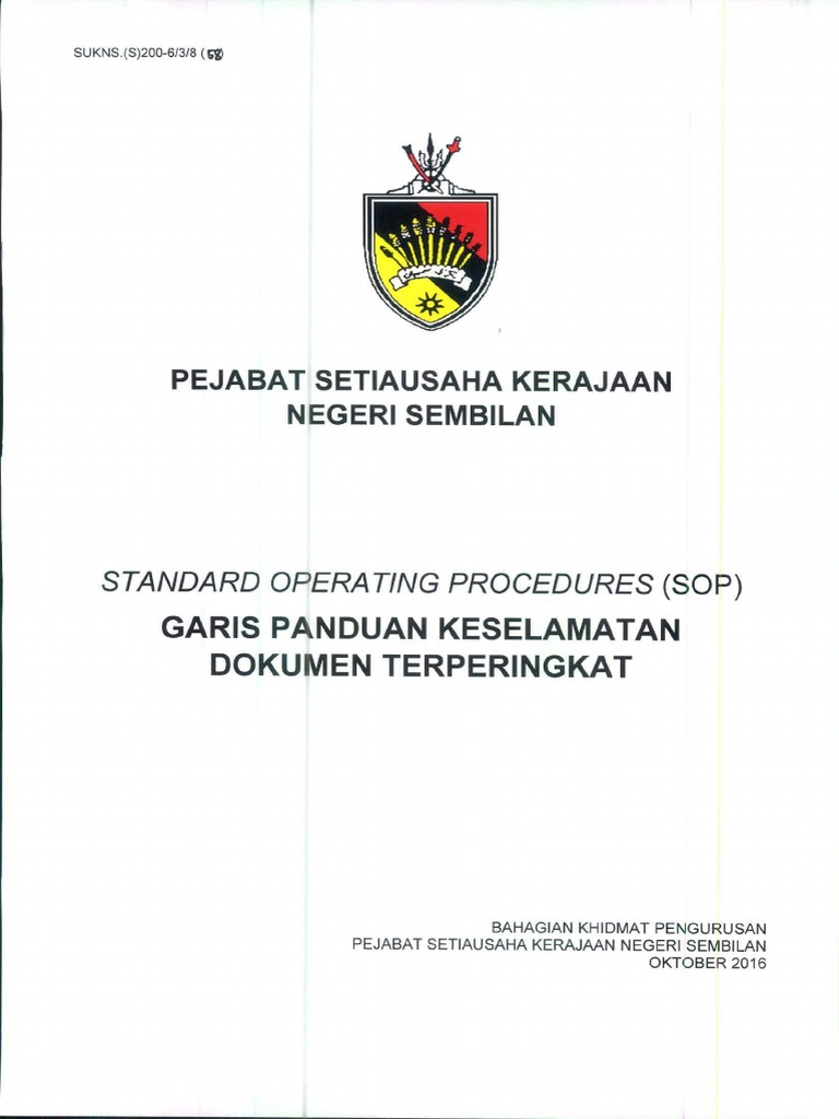 SOP Garis Panduan Keselamatan Dokumen Terperingkat | PDF