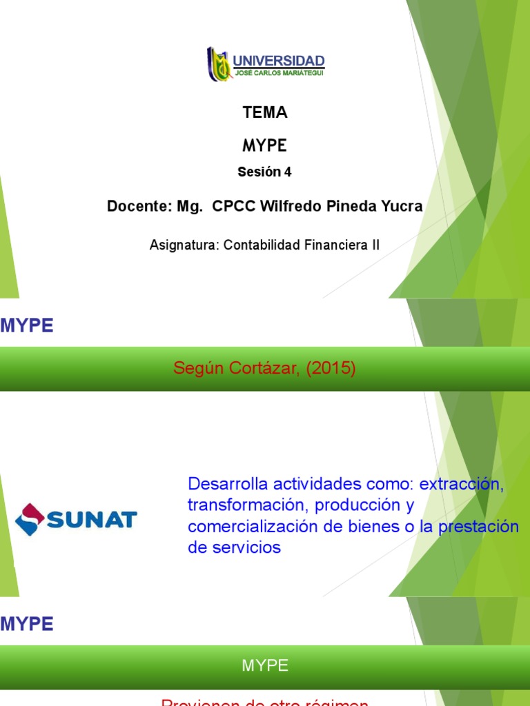 Sesión 4 Regimen Mype Tributario | PDF | Impuestos | Pequeñas y ...