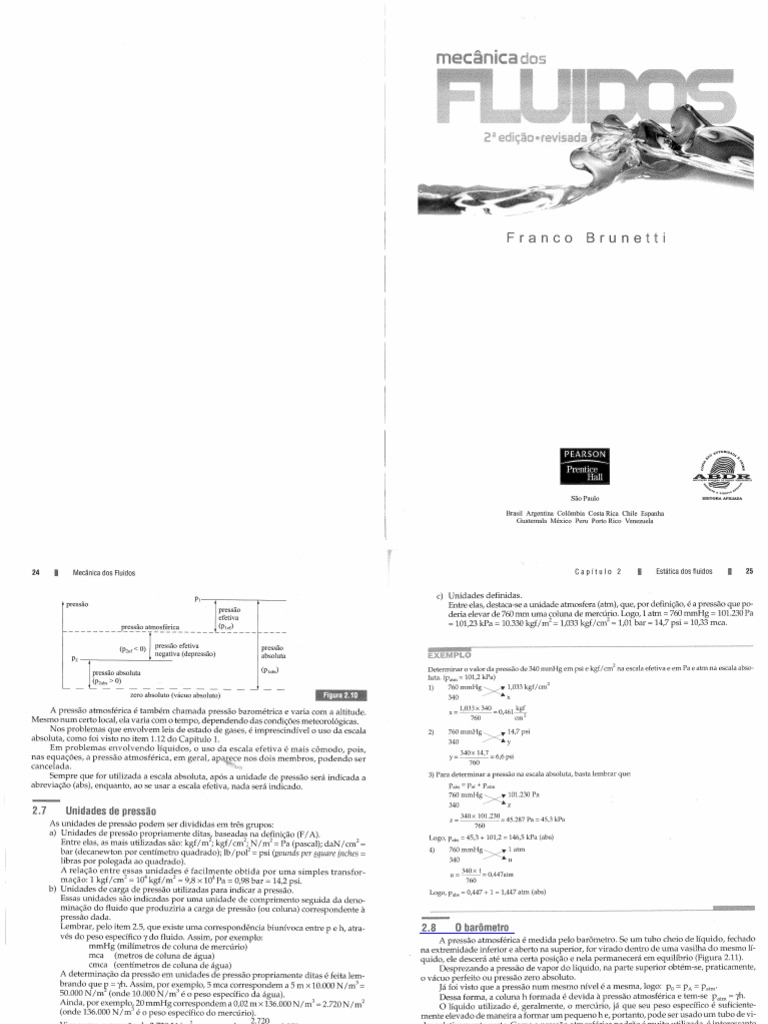 Aula 5 - MecFlu - Manometros e Manometria - Texto Livro Franco Brunetti | PDF