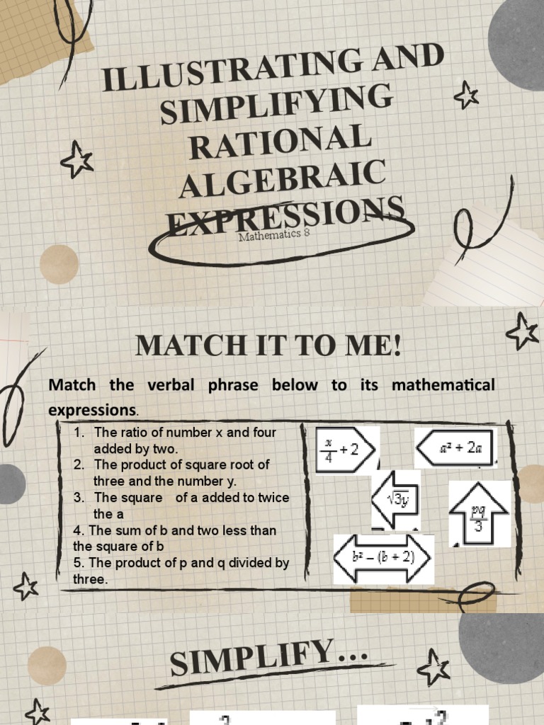 Illustrating and Simplifying Rational Algebraic Expressions | PDF | Foreign Language Studies ...