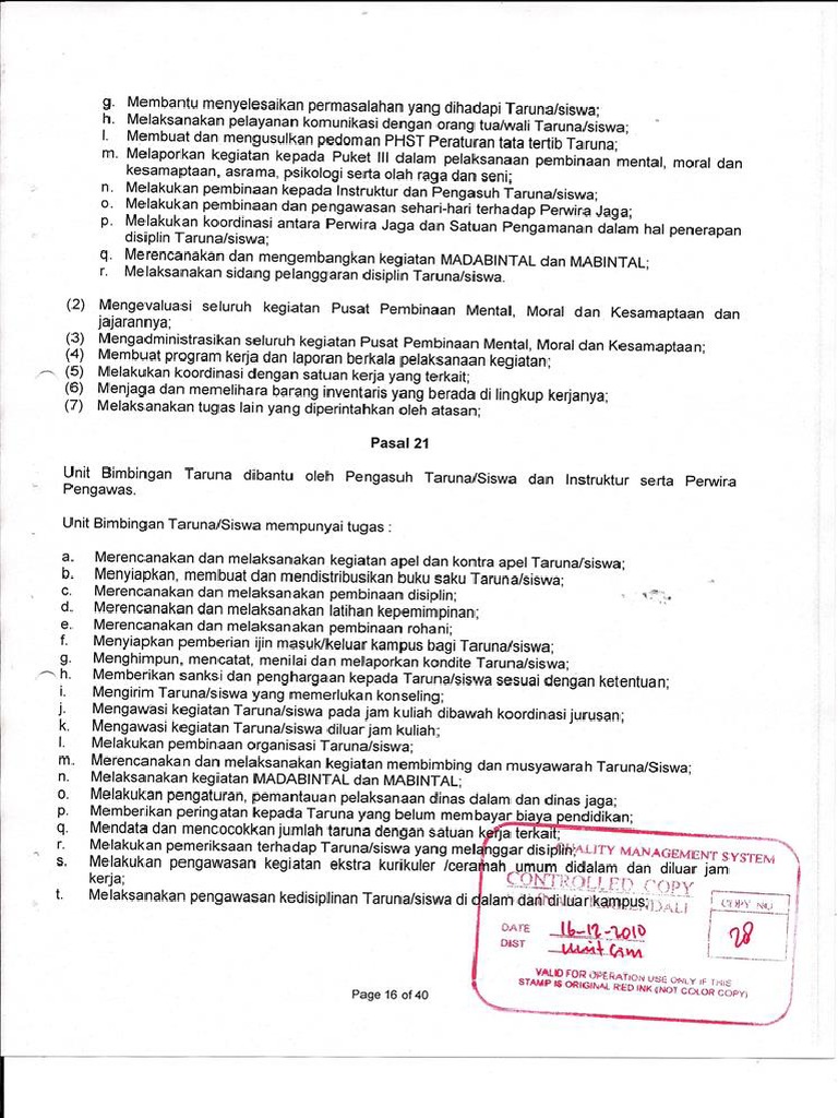 Uraian Tugas Dan Fungsi Satuan Kerja Pada STIP - Part2 | PDF