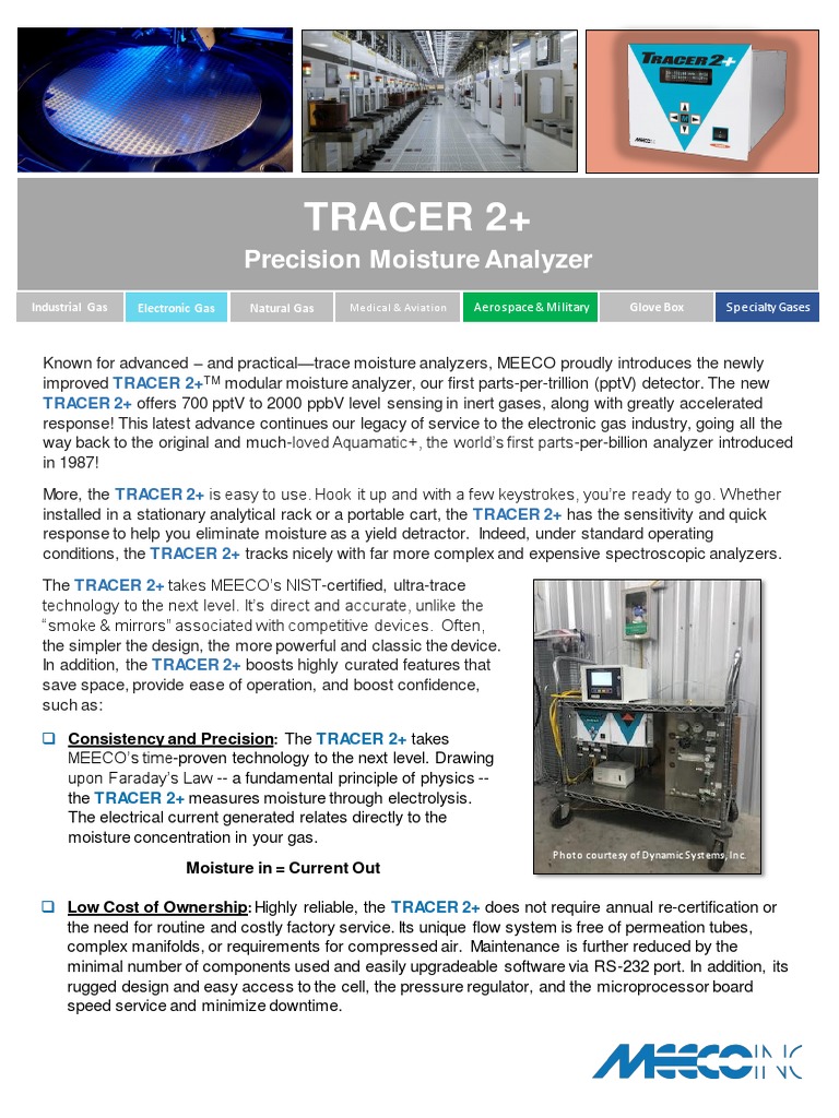 Tracer 2 Moisture Analyzer | PDF | Gases | Transparent Materials