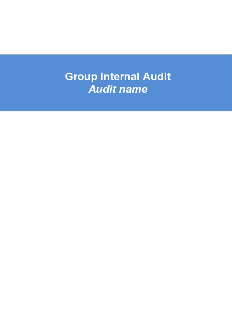 Internal Audit report template | PDF | Internal Control | Internal Audit