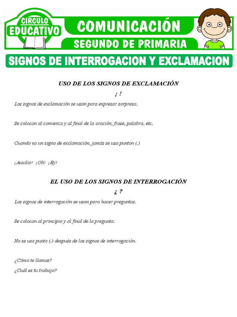 Signos de Interrogación y Exclamación | PDF | Grafemas | Símbolos ...